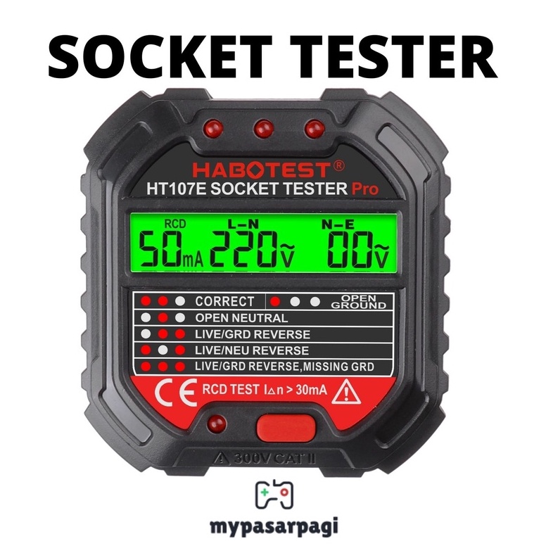 🇲🇾 30mA Socket Tester Electrical Live/Neutral/Earth Line Polarity ...