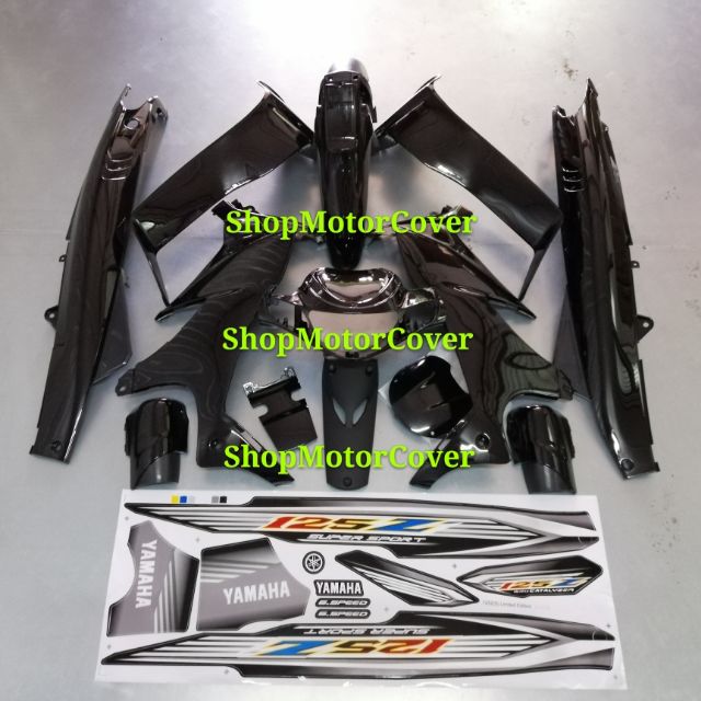 YAMAHA Y125ZR Y125Z Y125 125 ZR BODY COVER SET HITAM ROBERT WITH ...