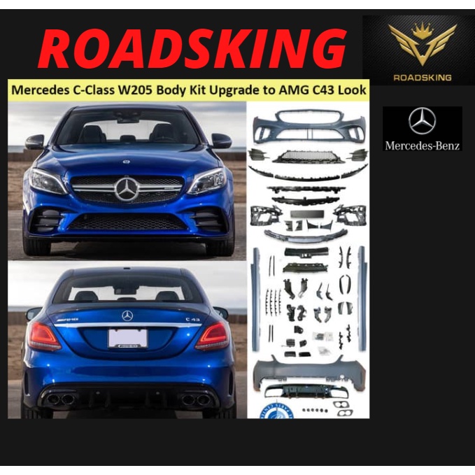 MERCEDES BENZ C CLASS W205 2019-UP BODY KIT UPGRADE TO AMG C43 | Shopee ...