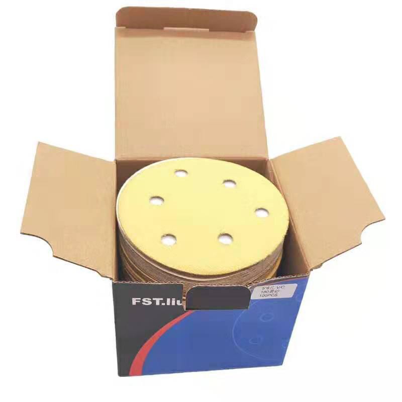 🇲🇾 READY STOCK! 5inch 6hole Sanding Disc Abrasive Sanding Disc-Yellow ...