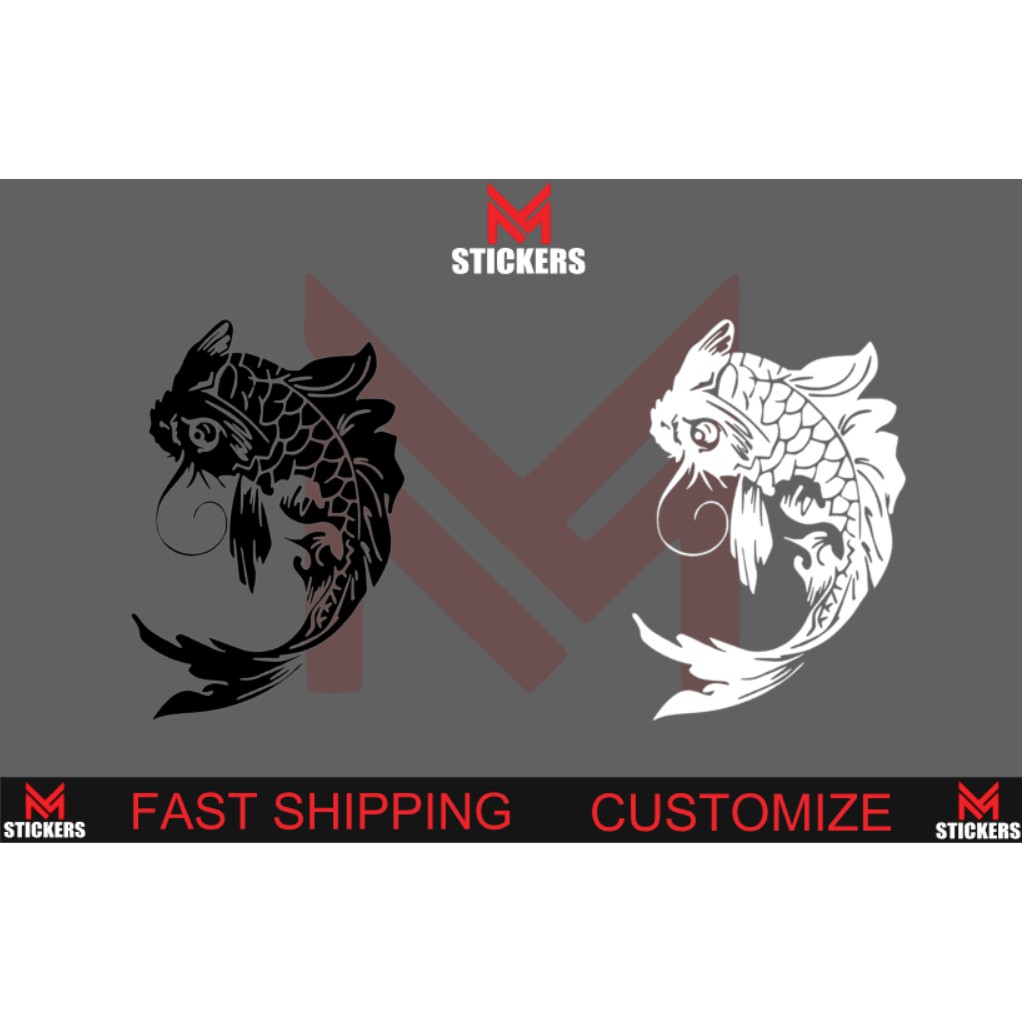 IKAN KOI FISH JAPAN CAR STICKER MYVI AXIA HILUX WAJA WIRA VIOS CITY ...