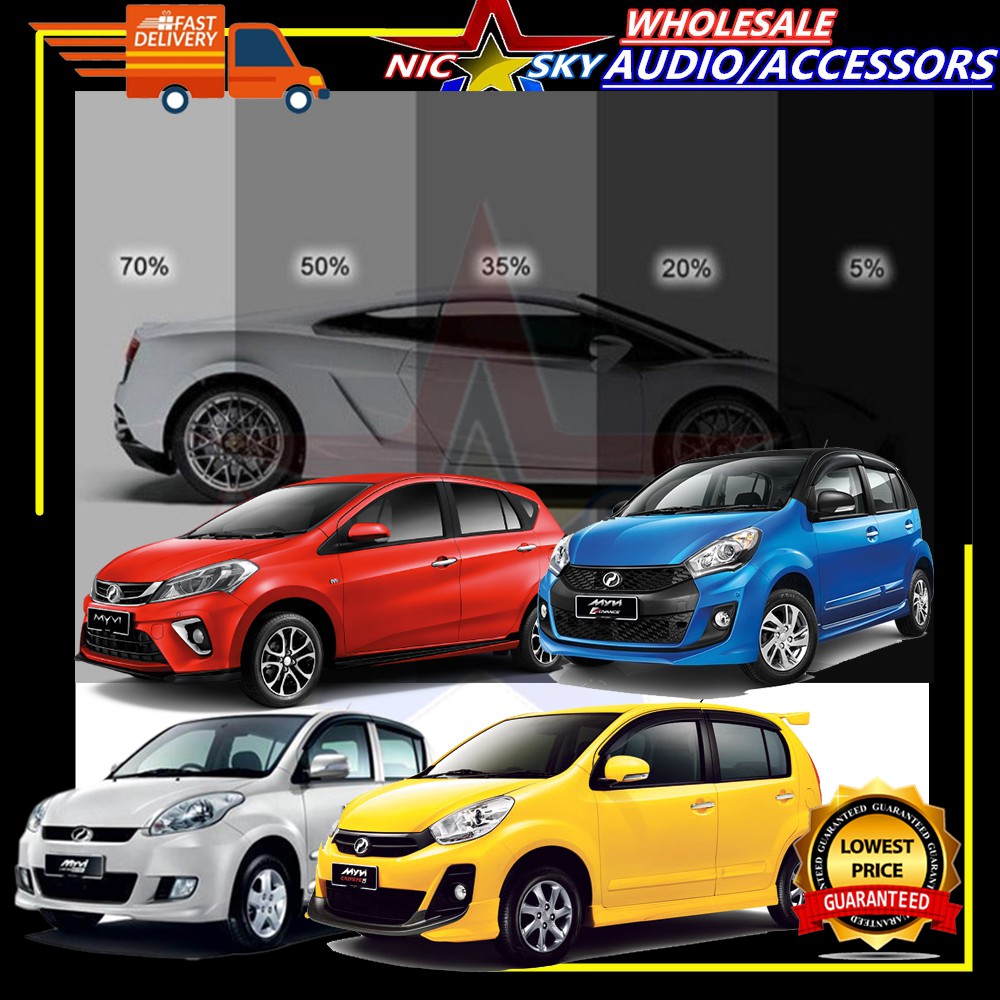 Perodua Myvi 2005-2010/2012-2016 Tinted hitam 4 tingkap 4Door Siap ...