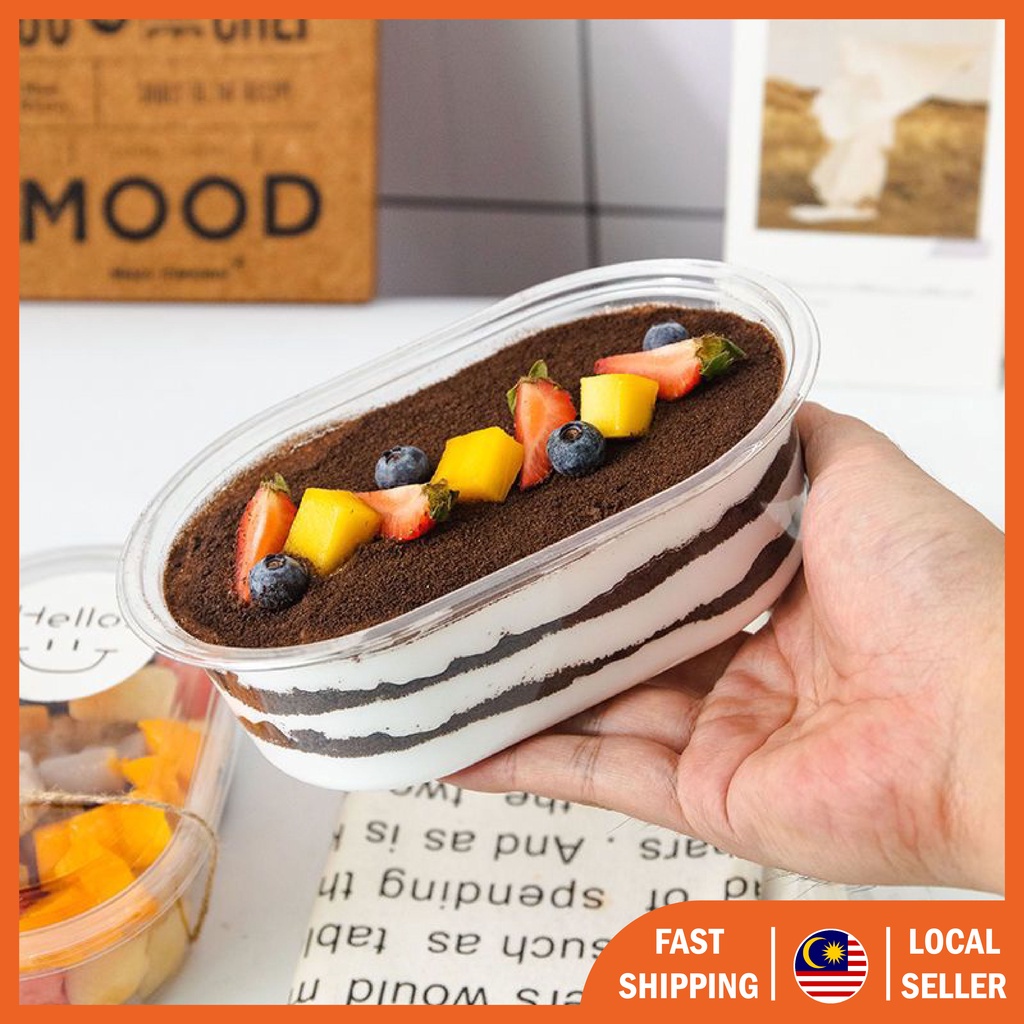 50pcs Transparent Plastic Mousse Cup with Lid Square Food Container ...