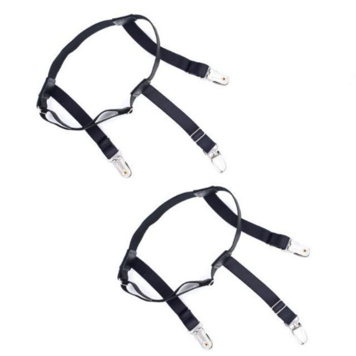 2Pcs Mens Stays Holders Elastic Shirt Garter Non-Slip Locking Clamps ...