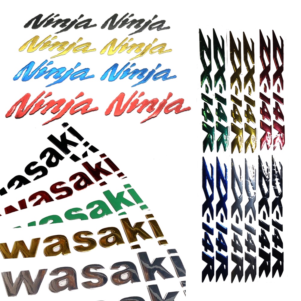 Motorcycle 1 Set 3D Emblem Badge Decal Tank Ninja ZX-14R Sticker For ...
