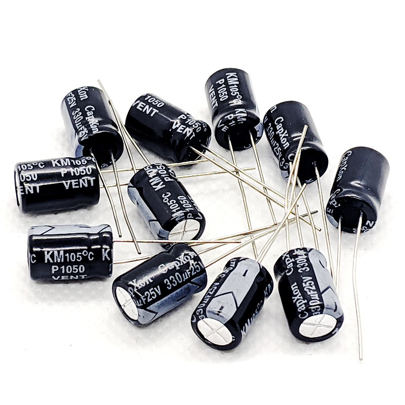 5PCS 330uF25V Electrolytic capacitor 330uF 25V size:8*12mm 25V330uF ...