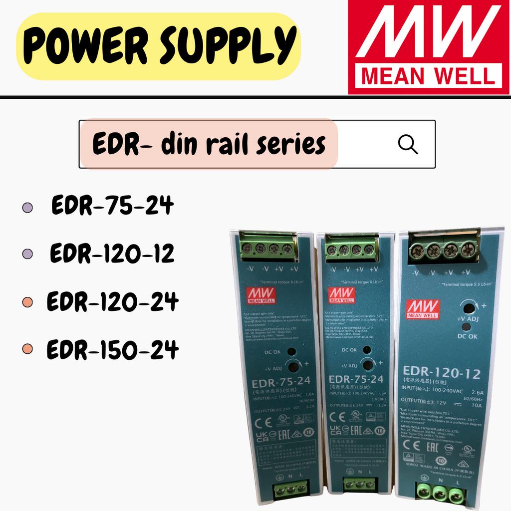 [READY STOCK] Mean Well Din Rail EDR Series Power Supply EDR-75/120/150 | 2 Years Warranty ...