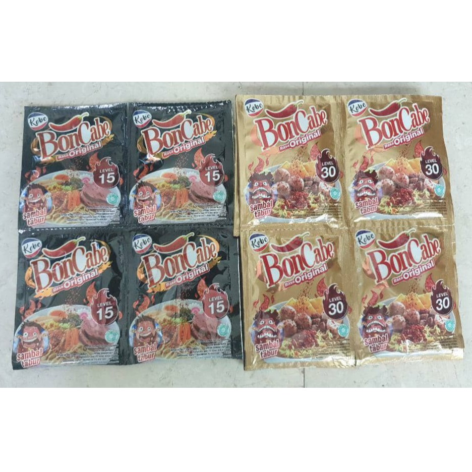 Kobe BonCabe Rasa Original Level 15, 30 Sachet 6 Gram / Cili Sprinkle ...
