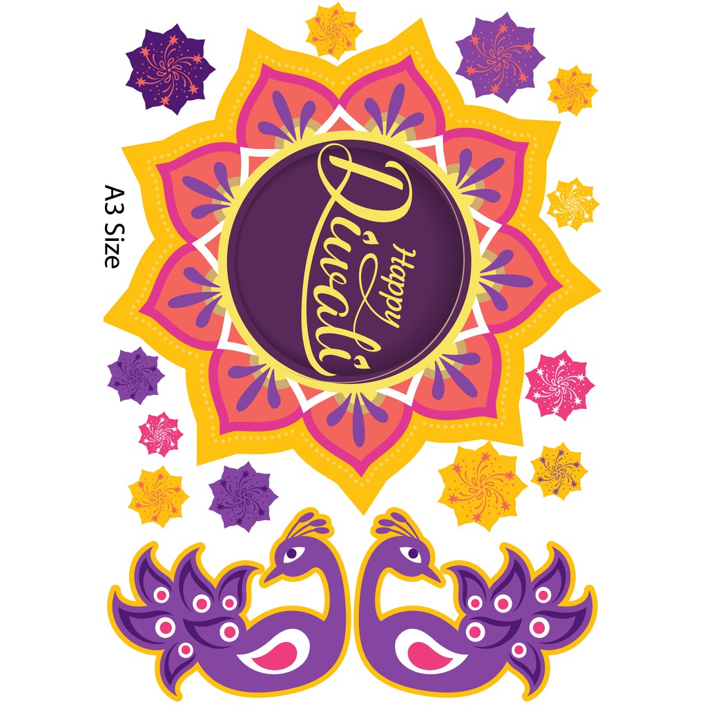 Deepavali Wall Sticker , Diwali deco Sticker , Happy Depavali | Shopee ...