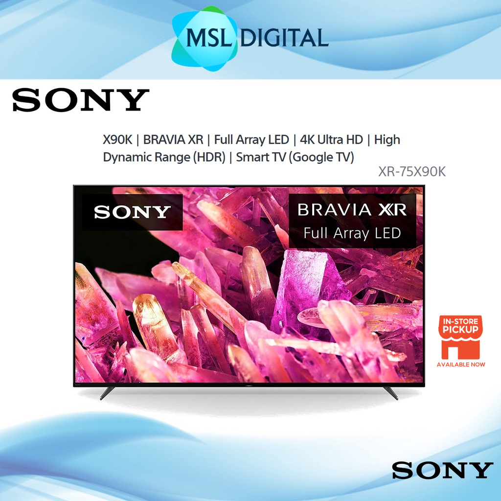Sony X90K | 75'' | BRAVIA XR | Full Array LED | 4K Ultra HD | High Dynamic Range (HDR) | Google ...