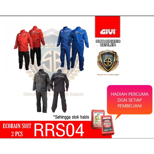 🌚🔥CLEARANCE SALE+FREE GIFT 🔥BAJU HUJAN GIVI RRS04.AX_RIDER TECH ...