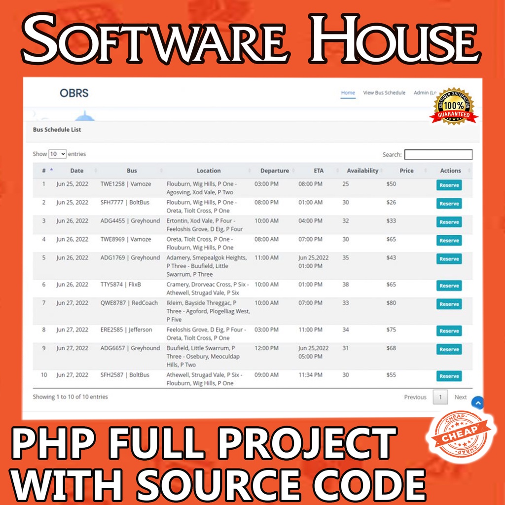 Online Bus Reservation System Full PHP Project with Source Code | Shopee Malaysia