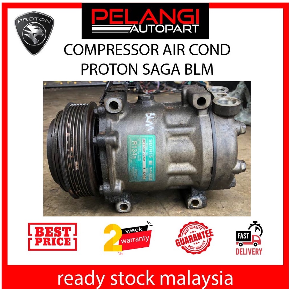 COMPRESSOR AIR COND PROTON SAGA BLM ORIGINAL USED [SANDEN] | Shopee ...