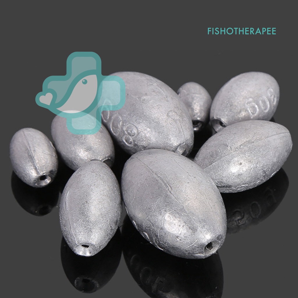 【4/5/6 pcs】Fishing Weights OB Lead Sinker Egg Olive Oval Bass Bottom ...