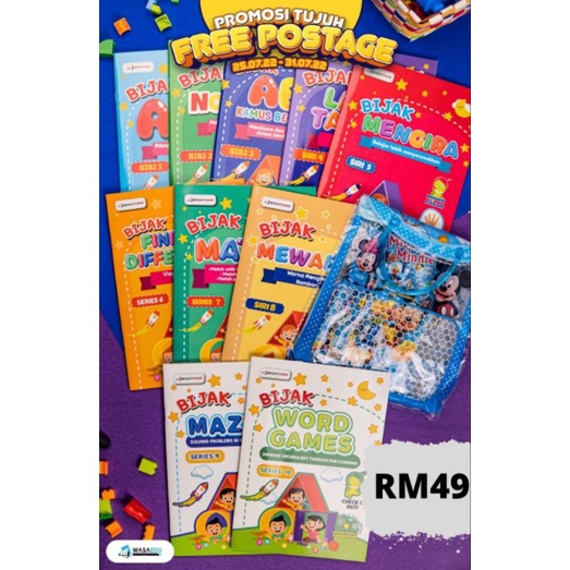 READY STOCK Set Buku Belajar Menulis Membaca ABC, 123, Mewarna, Word ...
