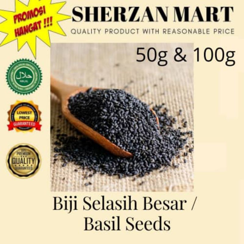 Biji Selasih besar / Basil Seeds - 50g & 100g (Halal) | Shopee Malaysia