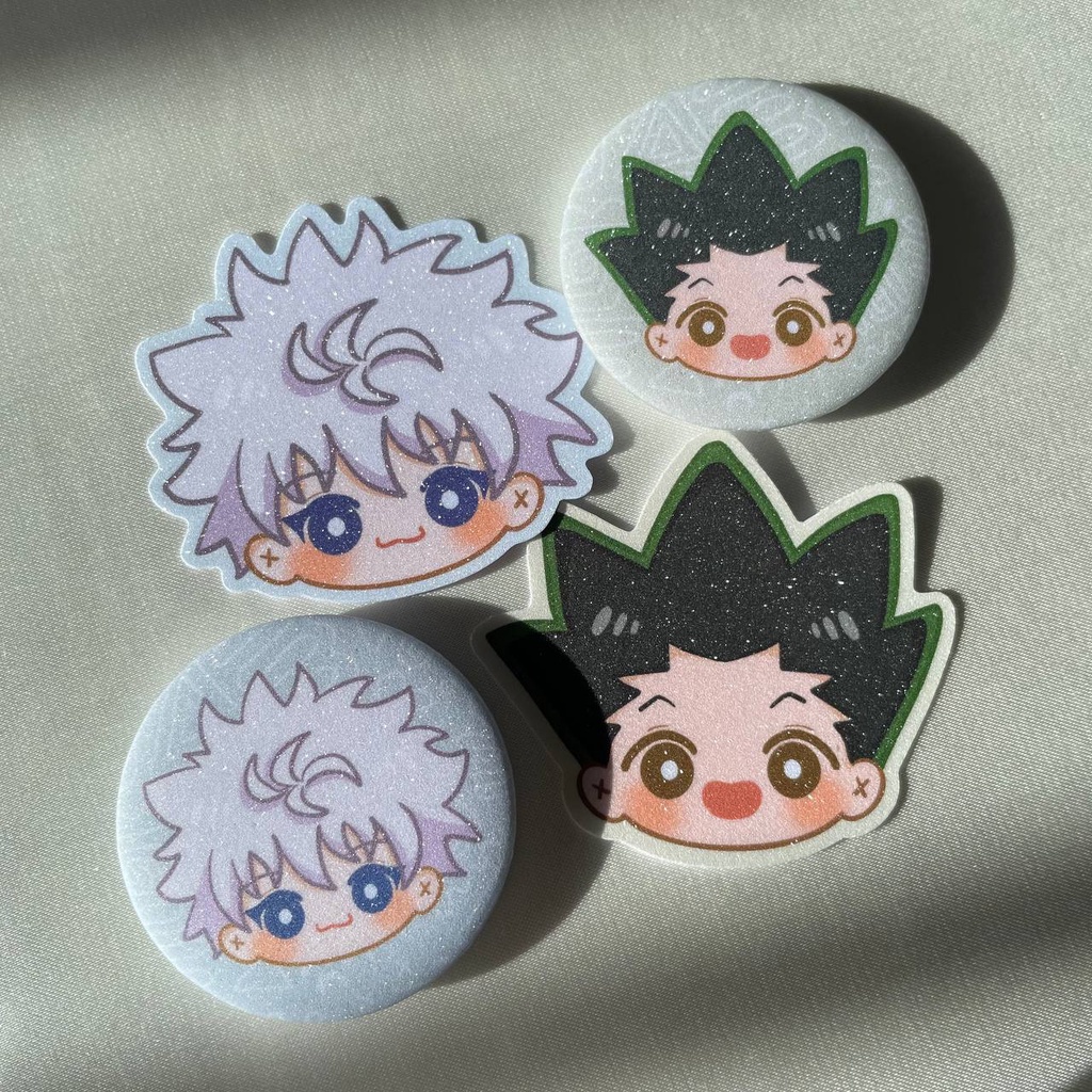 Hunter X Hunter Killua And Gon Stickers And Stardust Badges Kariexe Cute Anime Fan Merch