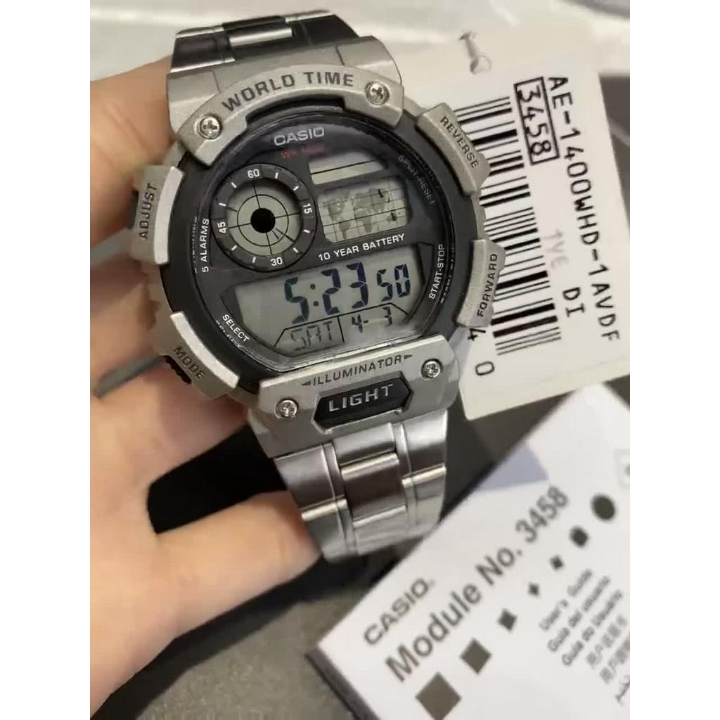 [CASIO MEN] CASIO DIGITAL MEN WATCH WITH STAINLESS STEEL BAND AE ...