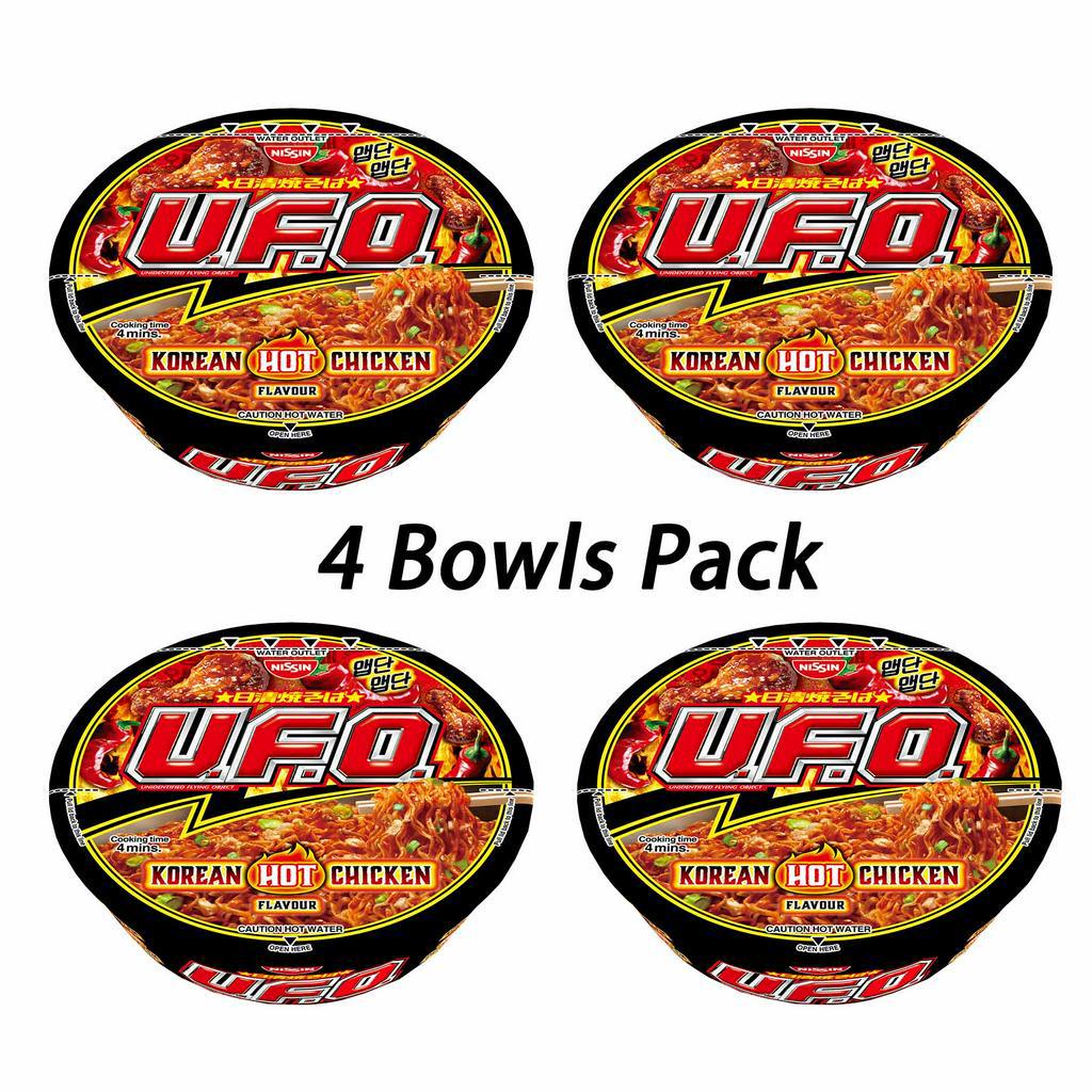 (*Bundle of 4 Cups) Nissin-UFO-Korean Hot Chicken (HALAL) 99G x4 BOWLS ...