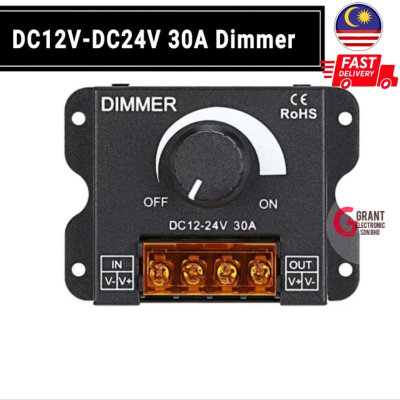 Led Dimmer DC12v - DC24V 30A Led Dimmer 360W Lighting Dimming ...
