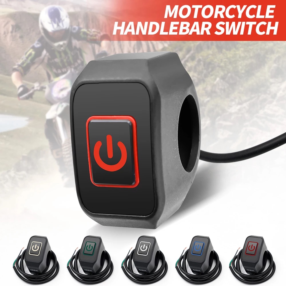 22mm Motorcycle Modified Waterproof Handlebar Switch with LED Light ...