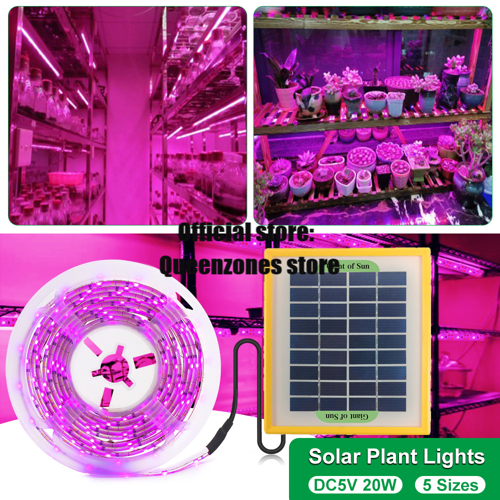 LED 20W Solar Panel Grow Light Full Spectrum 5V Grow Light Strip 2835 ...