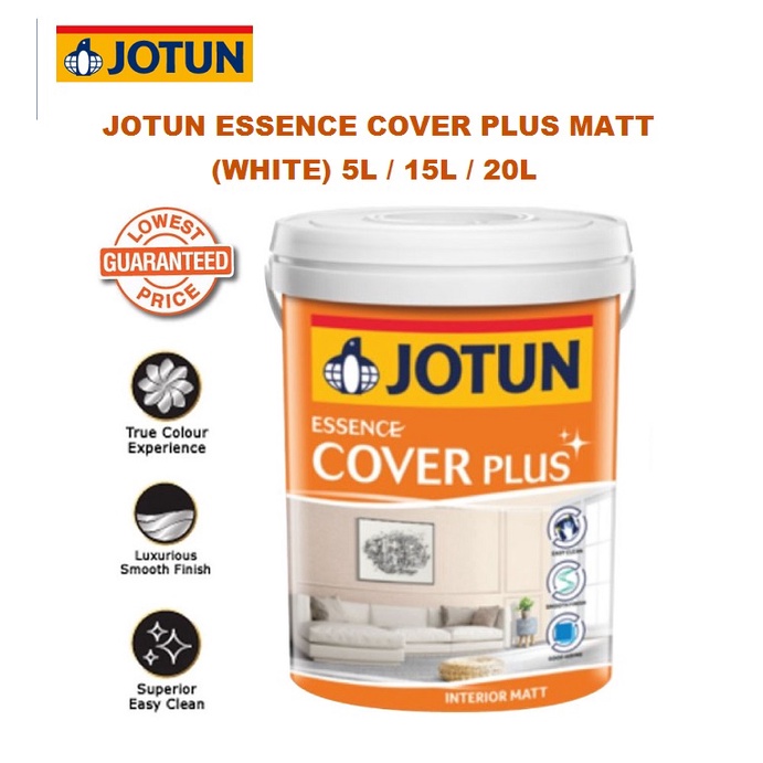 JOTUN ESSENCE COVER PLUS MATT WHITE (5L/ 15L/ 20L ) / ESSENCE EASY ...