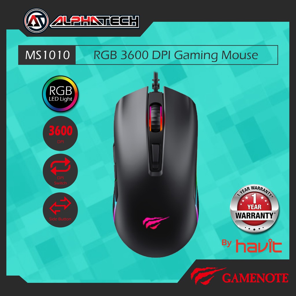 GAMENOTE MS1010 RGB Backlit Gaming Mouse, 3600DPI | Shopee Malaysia