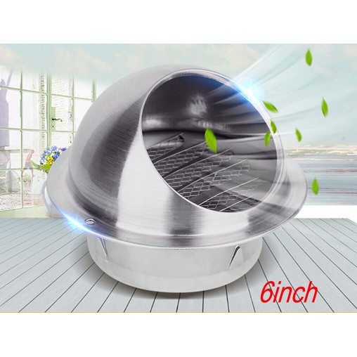 6" INCH (160mm) Stainless Steel Hood Ducting Cap - For Ducting Hose ...