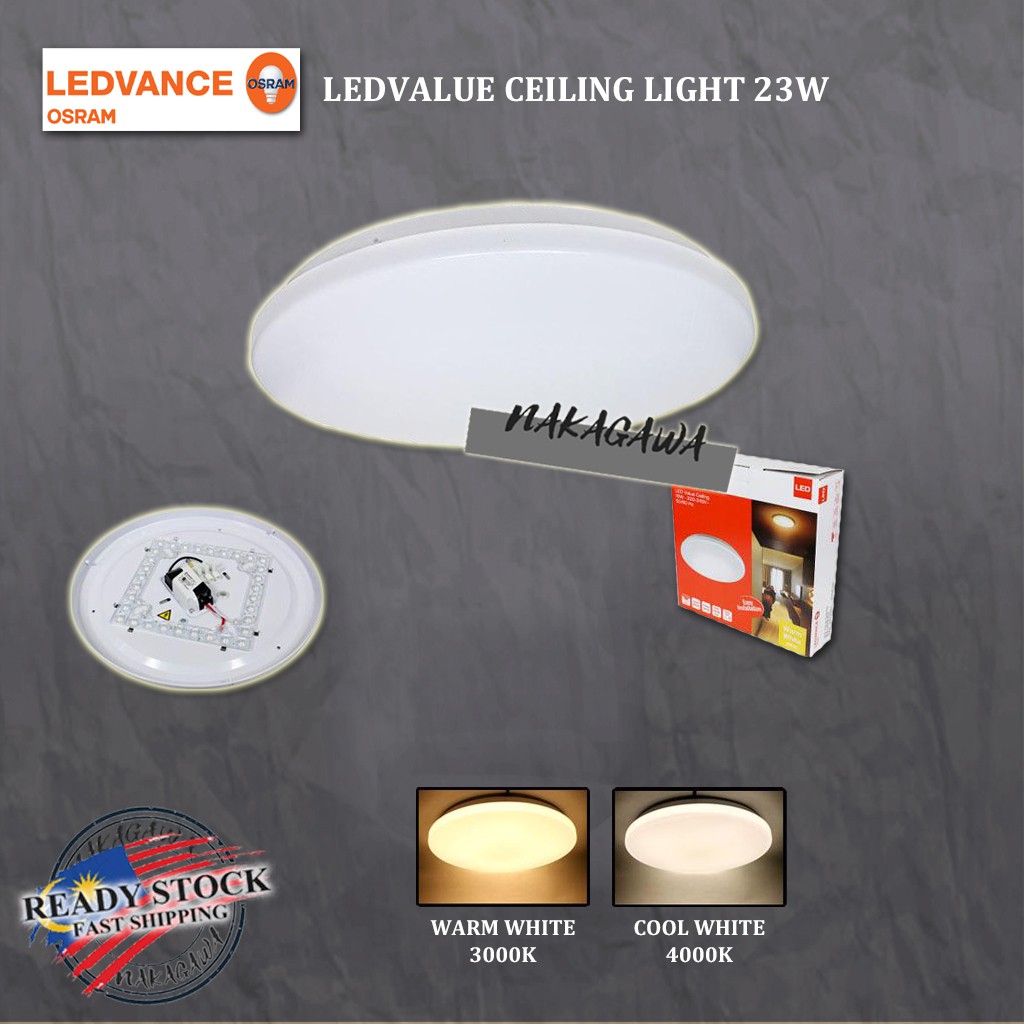 OSRAM LEDVANCE 23W LEDVALUE CEILING LIGHT WARM WHITE 3000K/COOL WHITE 4000K | Shopee Malaysia