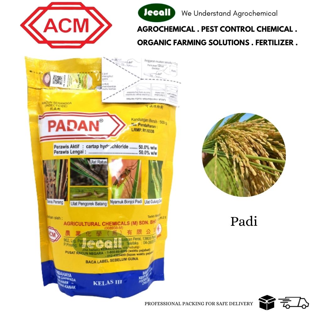 ACM Padan® 500G / Cartap Hydrochloride 50% / Bena Perang-Hijau / Pianggang / Ulat Ratus / Gall ...