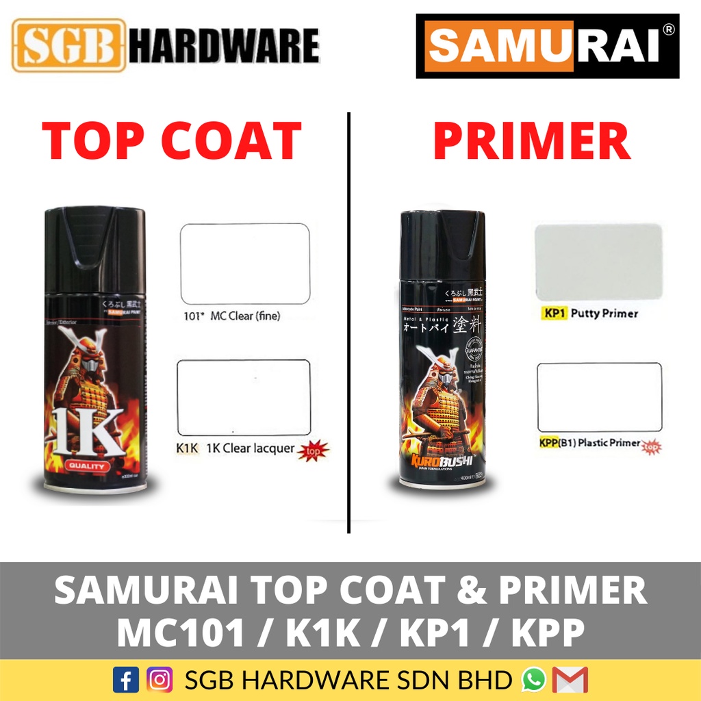 Samurai K1K Top Coat and Primer / Samurai KPP / Samuri KP1 / Samurai MC101 ~ | Shopee Malaysia