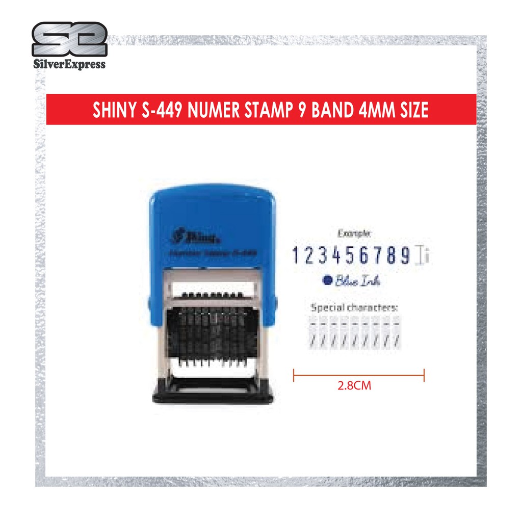 SHINY S-449 NUMBER STAMP/9 BANDS NUMBER STAMP/9 BAND/SELF INKING STAMP/NUMBERING STAMP/NUMBER ...
