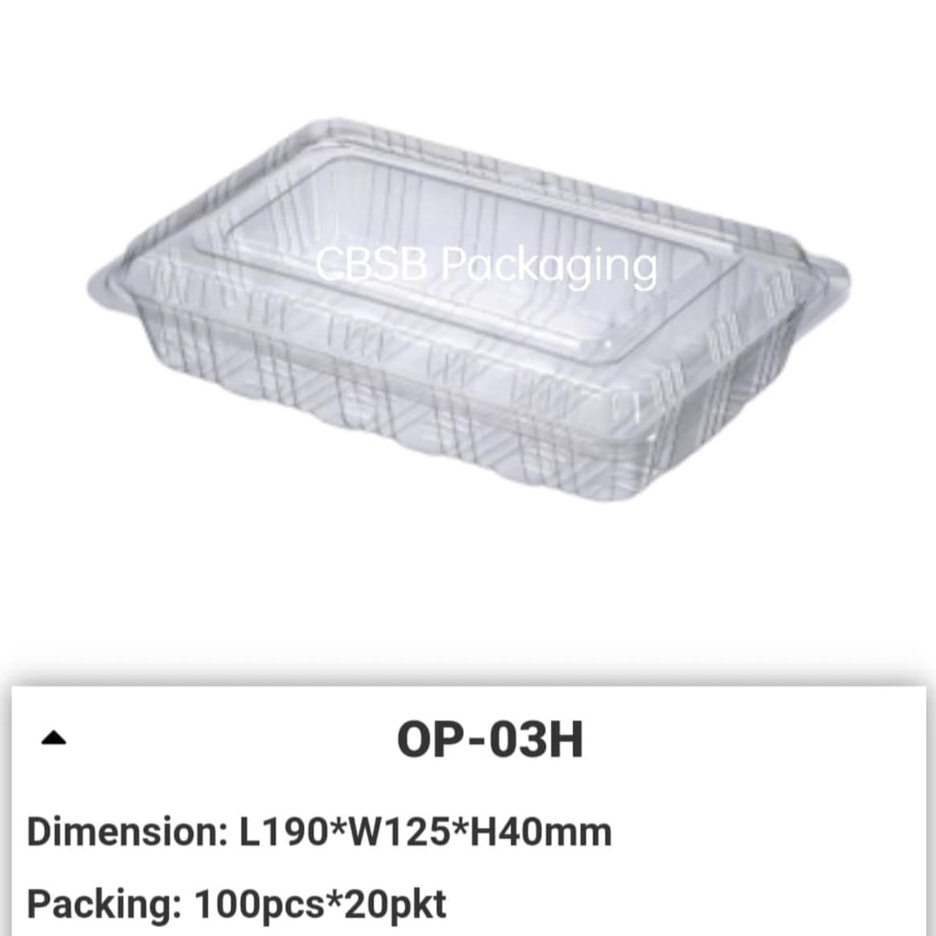 RENEQ OPS 3H DISPOSABLE CLEAR PLASTIC FOOD BOX / CAKE / KUIH MUIH ...