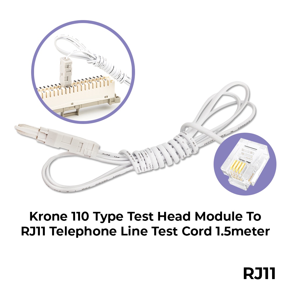 Krone 110 Type Test Head Module To Alligator Clips / RJ11 Voice Telecom ...