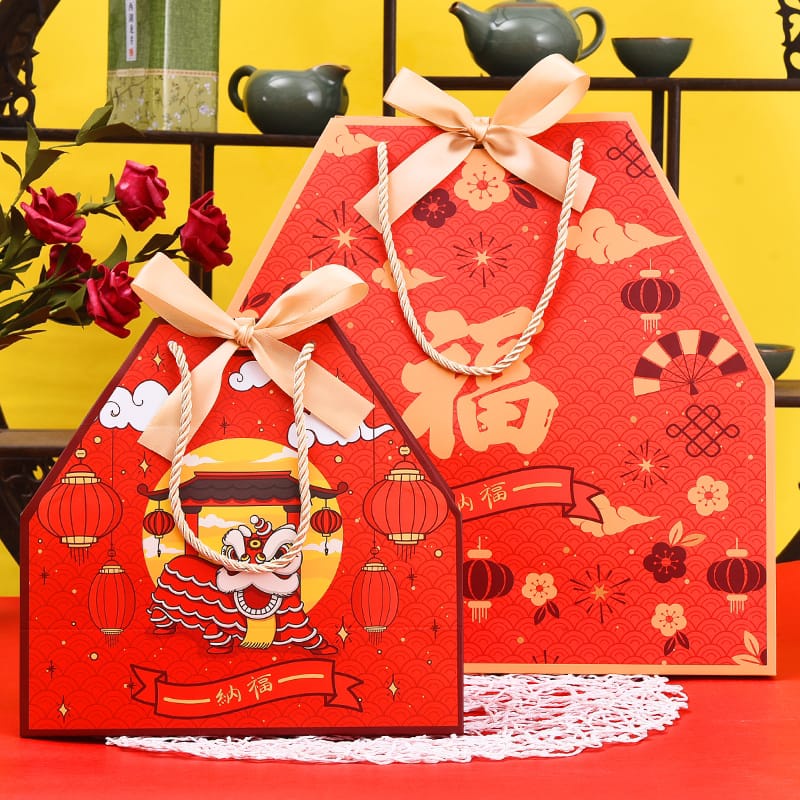 CNY Chinese New Year Thick Paper Gift Bag Hamper Bag Box 过年 新年 送礼纸盒袋 ...