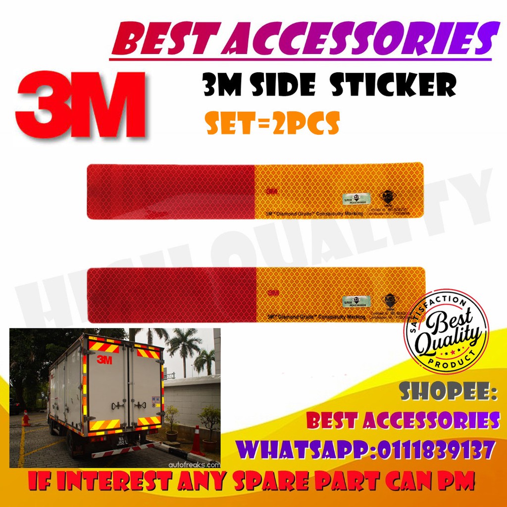 [Original] 2Pcs 50mm x 300mm 3M Side Marking (RED/YELLOW) 3M ...