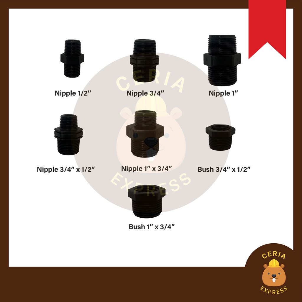 💥WHOLESALE💥 HDPE Poly Nipple / Bush Pipe Fittings 20mm 25mm 32mm 1/2" 3 ...