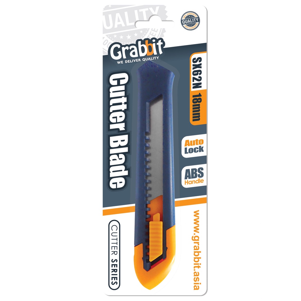Grabbit 18MM Auto-Lock Plastic Snap-Off Blade Cutter (ABS HANDLE ...