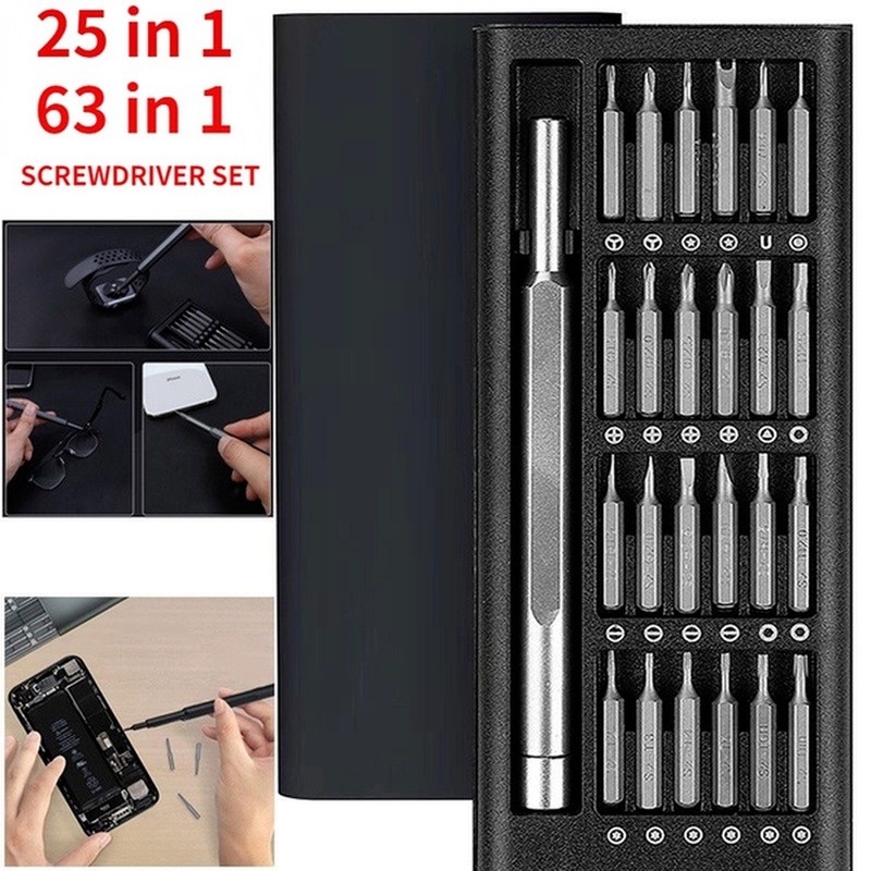 25 In 1/63 In 1 Screwdriver Set Precision Magnetic Drill Bit DIY ...