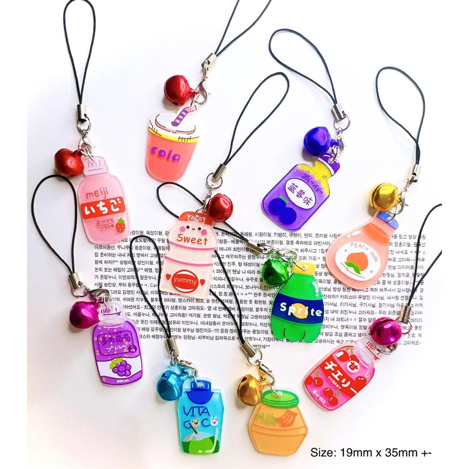 🔥Ready Stock🔥Summer Lanyard Keychain Acrylic Pendant Handphone Strap ...