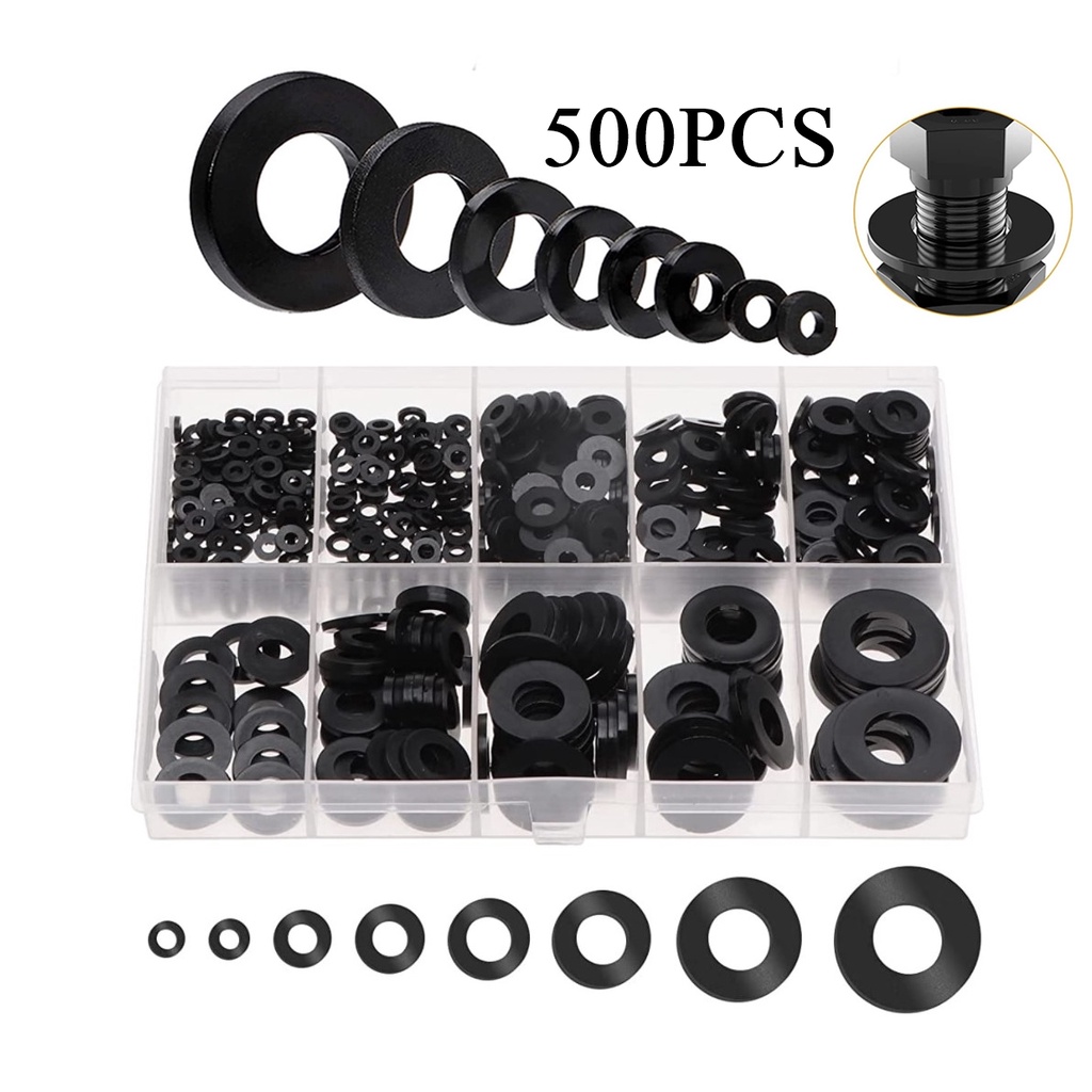 500PCS Sesendal Nilon Nylon Washer Flat M2 M2.5 M3 M4 M5 M6 M8 M10 ...