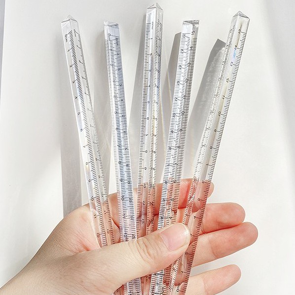 Simple Style Three-dimensional Ruler Scale Three-sided Transparent 15cm ...