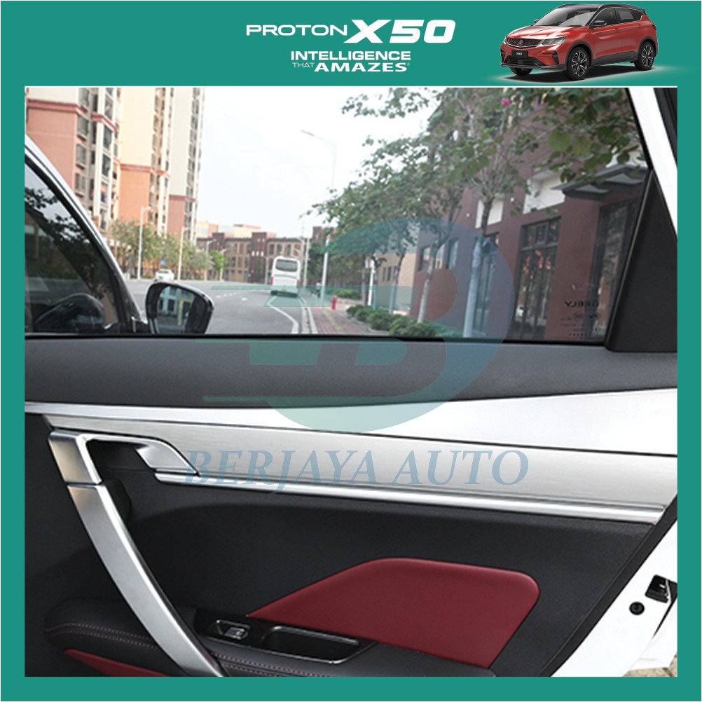 Proton X50 (2020-2024) Pelindungan Panel Pintu Kereta Perak Hiasan ...