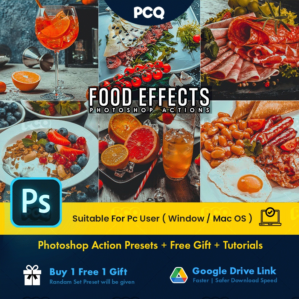 [PS] 9 Food Blogger Photoshop Actions | Food Preset | Food Photoshop ...