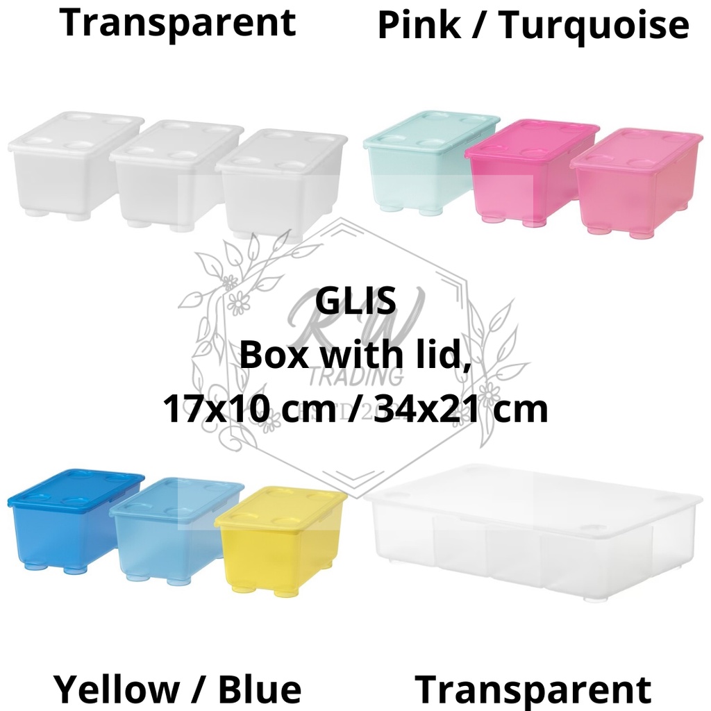 IKEA GLIS Box with lid, 17x10 cm / 34x21 cm | Shopee Malaysia
