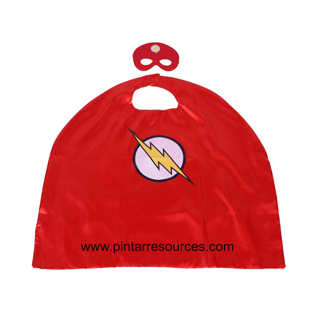 READY STOCK Cosplay Children Kids Flash Superhero Cape & Mask Movie ...