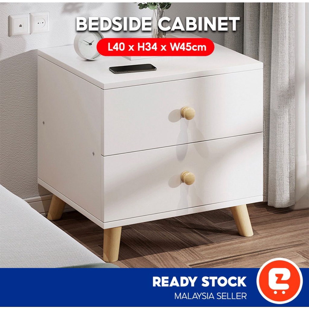High Quality 2 Layers Side Table Bedroom Side Drawer 2 Drawer Bedside ...