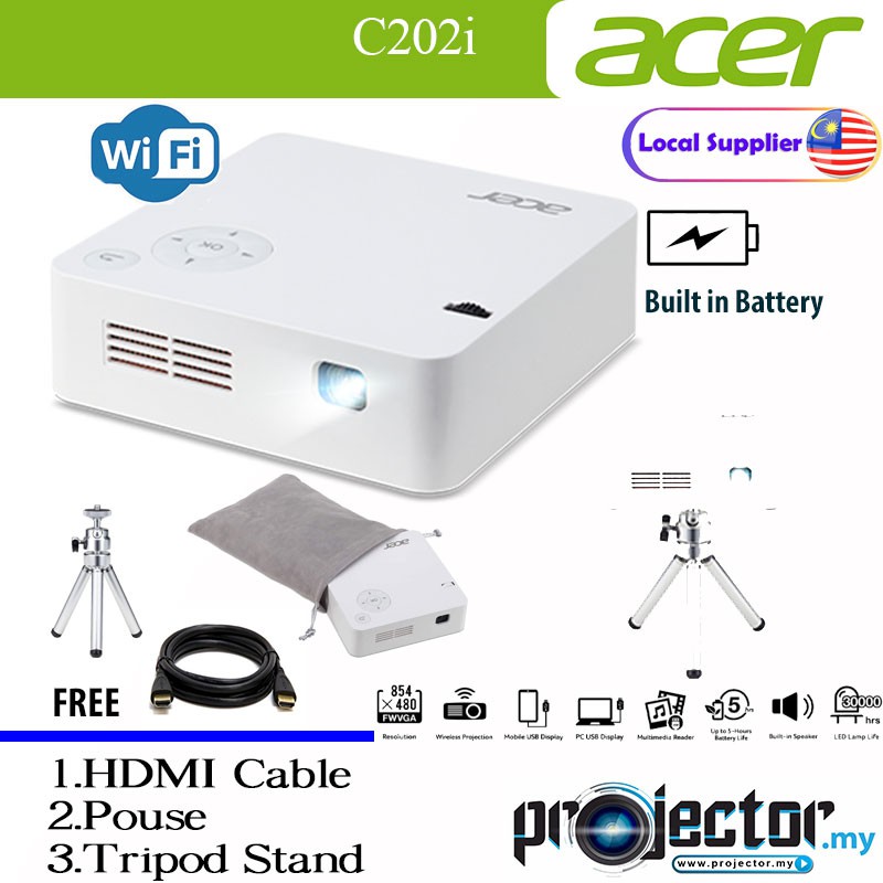 Acer C202i Portable LED DLP WIFI / Wireless Projector | Acer AOPEN PV12 ...
