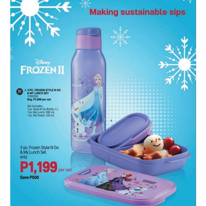 TUPPERWARE | Disney Frozen Collectable Set | 1L Eco Bottle | My Lunch ...